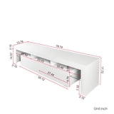 Bellemave TV Stand with LED Lights for 80 Inch, TV Table with 2 Storage ...