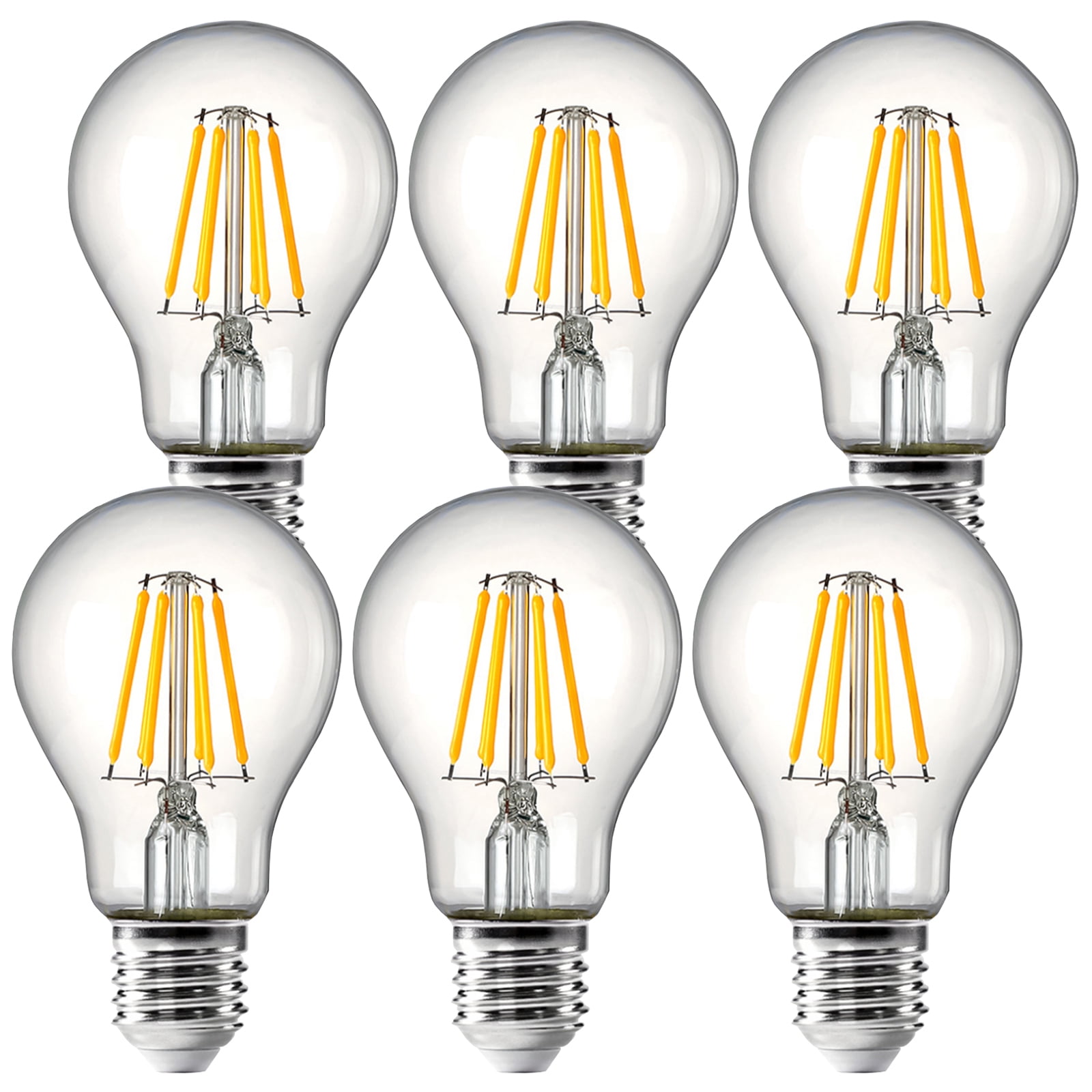 Jacgood Edison Light Bulb 6 Watt (60 Watt Equivalent), Dimmable Light ...