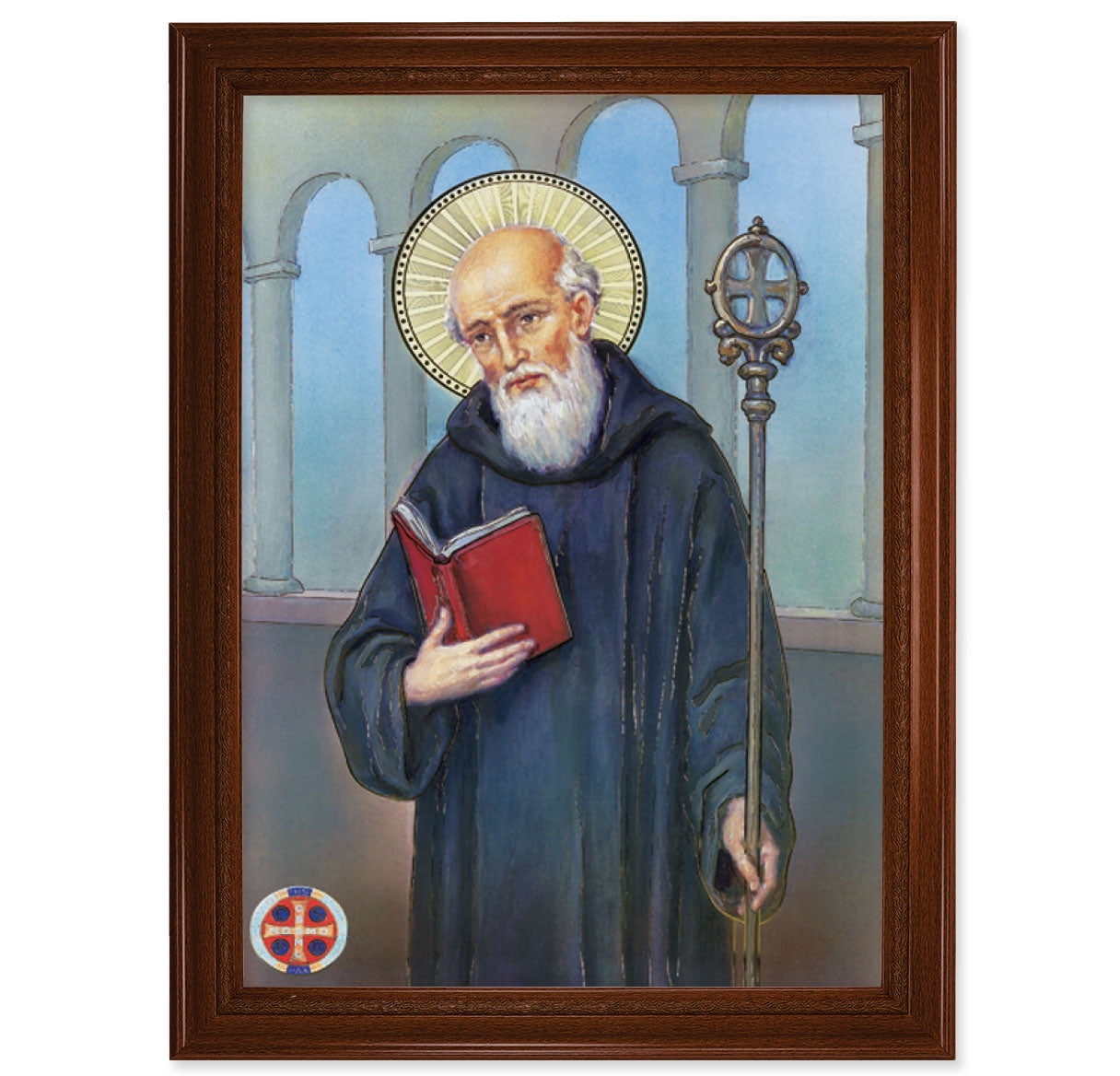 St. Benedict Picture Framed Wall Art Decor Extra Large, Natural Walnut ...