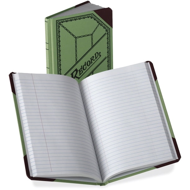 Boorum & Pease Miniature Account Book, Green/Red Canvas Cover, 200 ...