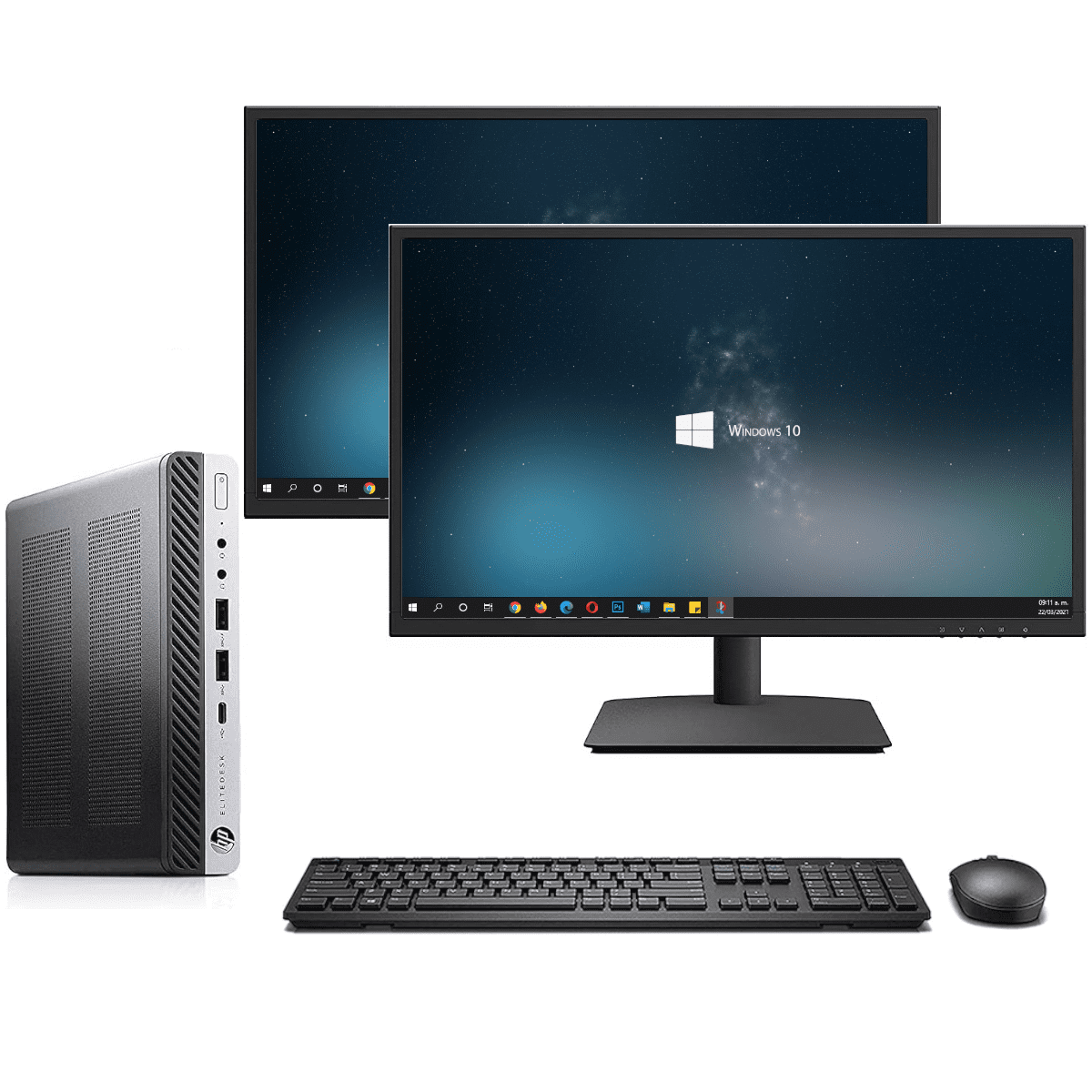 Computadora HP Core i5 8va Gen 16GB RAM 240GB SSD Doble Monitor de 22 ...