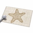 Beige Starfish Summer Ocean Rectangle Rug 2'x3' Vintage Linen Texture ...
