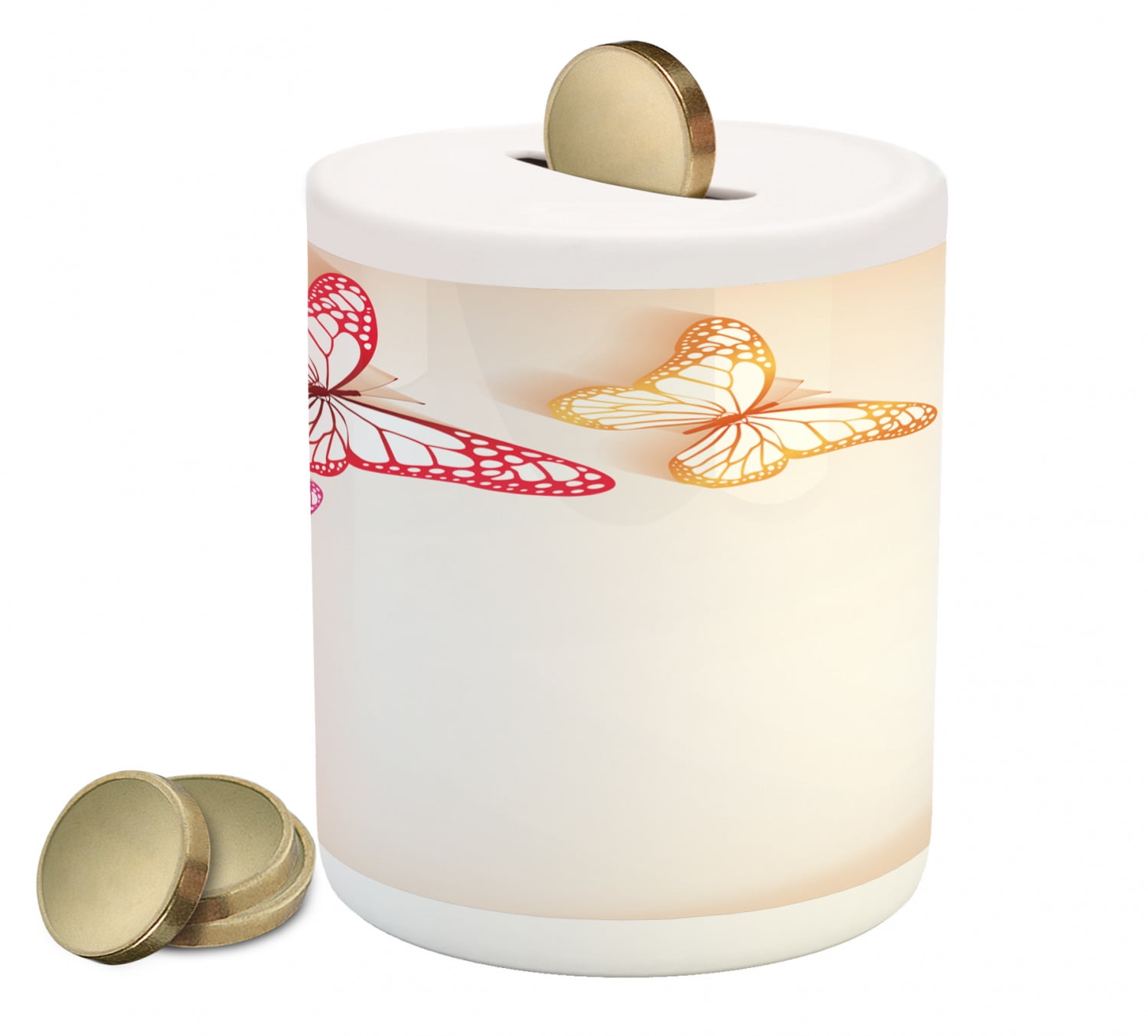 Butterfly Piggy Bank, Paper Cut Image of Colorful Butterflies on ...