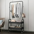Garment Rack Rolling Clothing Rack Wedding Dressing Hanging Stand W/ 2 ...