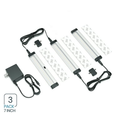 EShine White Finish 6 Panels 7 inch Compact Size LED Dimmable Under ...