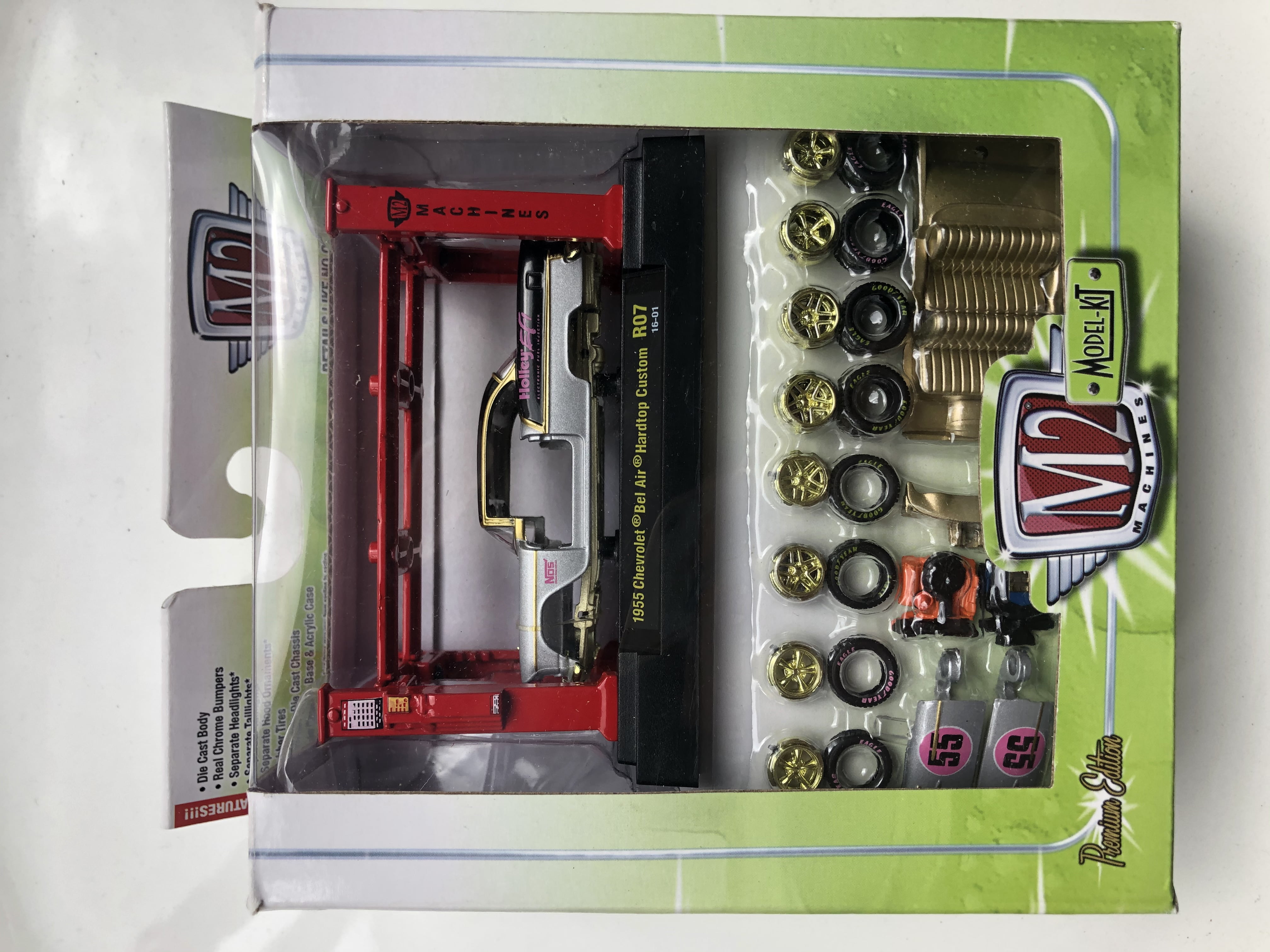 M2 MACHINES MODEL-KIT 1955 CHEVROLET BEL AIR HARDTOP CUSTOM CHASE 37000 ...