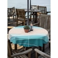 Abstract Lines Round Outdoor Tablecloth with Umbrella Hole Blue Beige ...