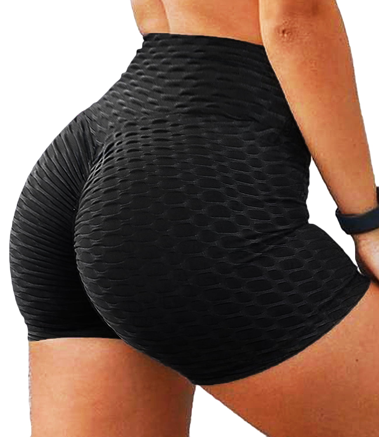 Seasum Womens High Waist Butt Lift Workout Shorts Tummy Control