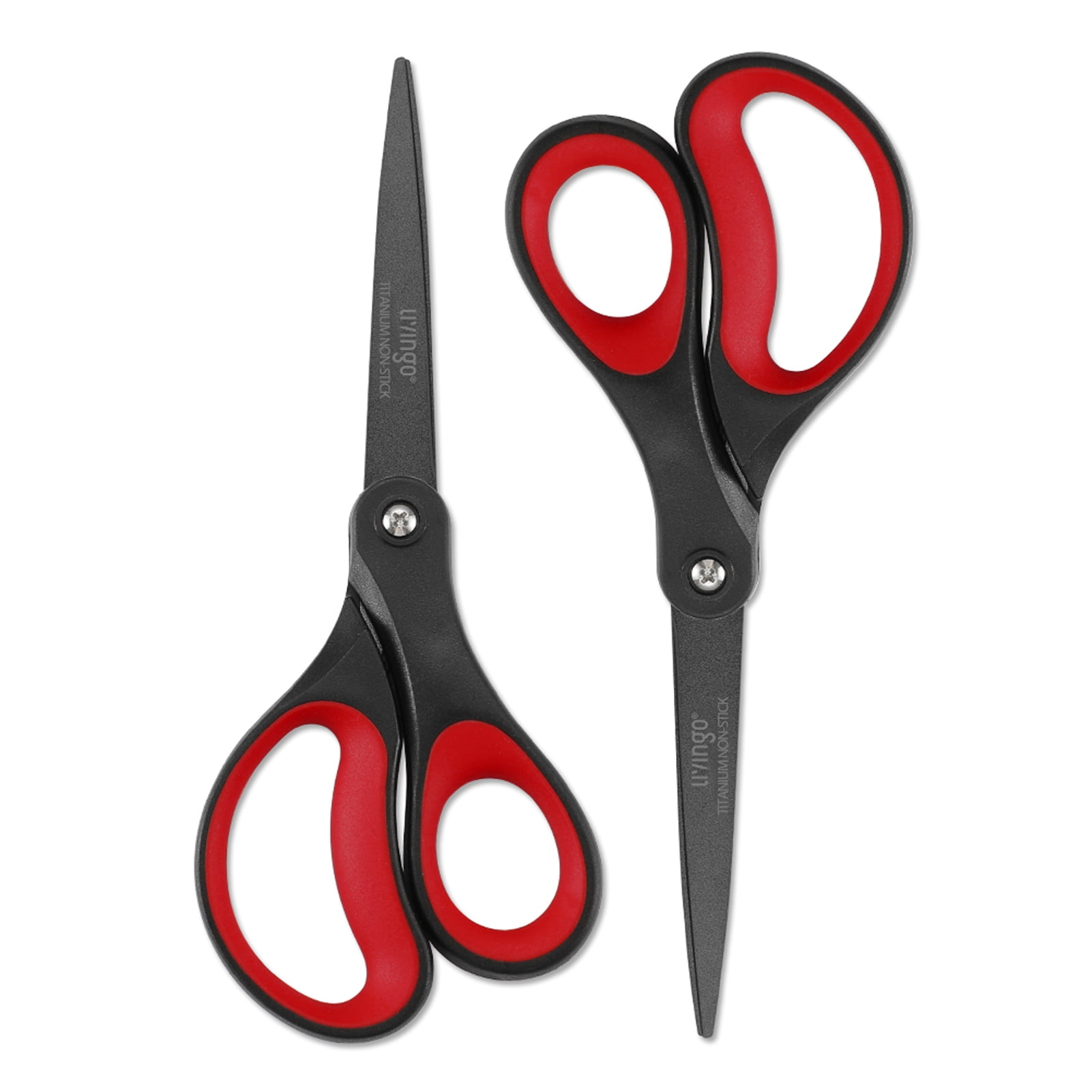 LIVINGO 8" Titanium Non-Stick Scissors, All Purpose for Office, 2 Pack ...
