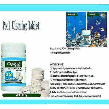100g Tablets Pool Cleaning Tablet Floating Chlorine Hot Tub Chemical ...