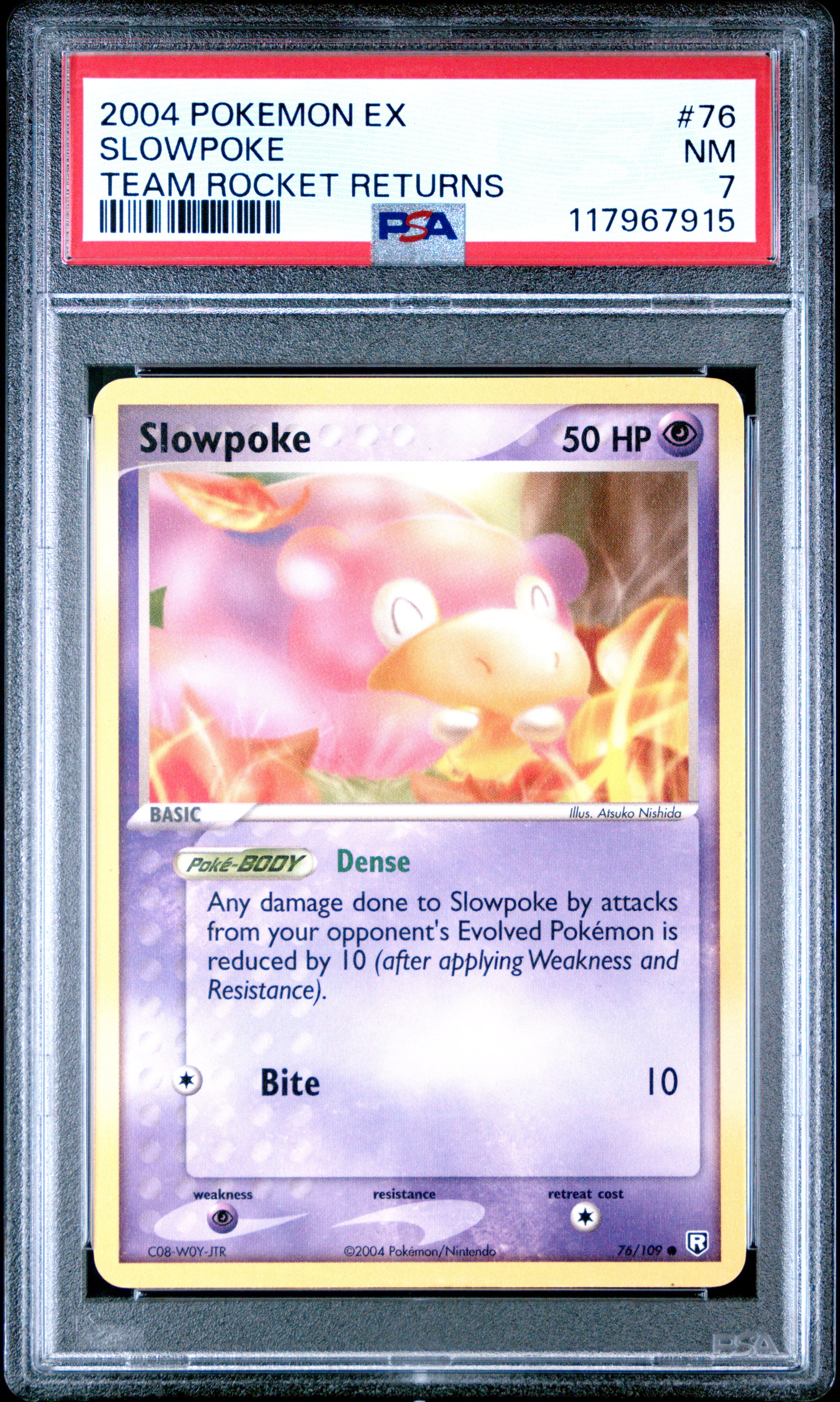 Pokemon TCG, PSA Graded 7 NM, Slowpoke Team Rocket Returns #76, Ex Team ...