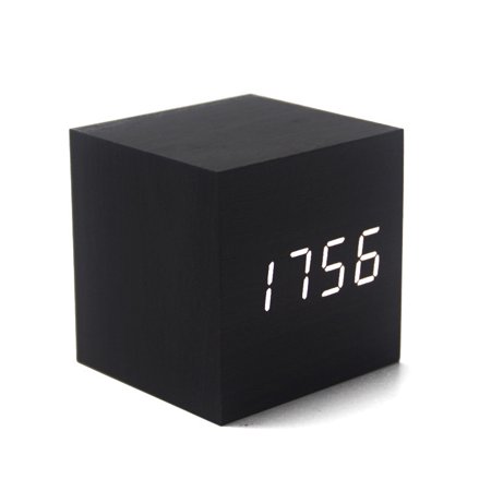 LED Digital Alarm Clock - Mini Wooden Digital Alarm Clock - Table Clock ...
