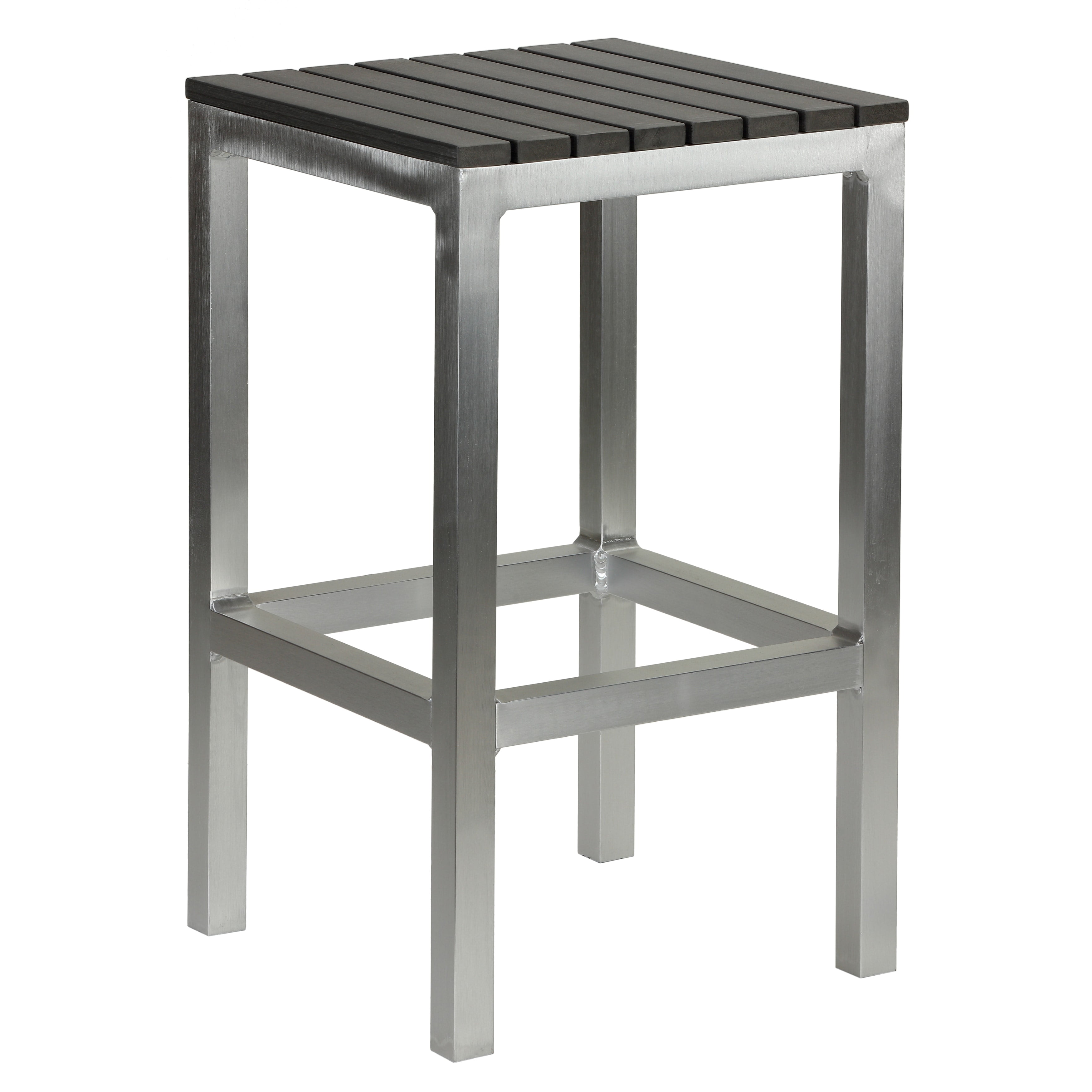 Cortesi Home Haven Aluminum Outdoor Backless Counter Stool in Slate ...