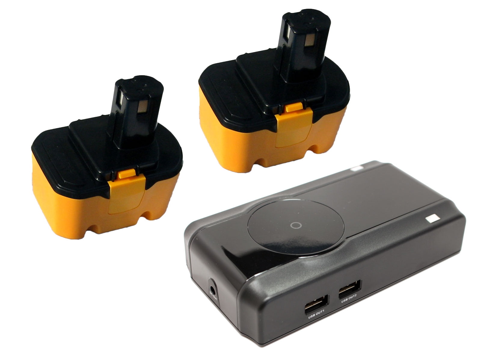 2-Pack Ryobi 14.4V Battery + Charger Replacement - Compatible with ...