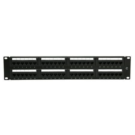 RJ45 Patch Panel, 48 Ports Patch Panel Easy Assembly High Speed 10G for ...