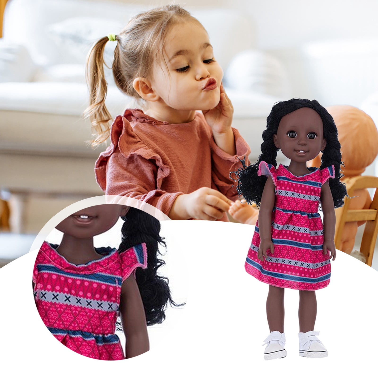 Black Kind African African Kind 38CM Black Toy Cute Curly Doll Black black-kind-african-african-kind-38cm-black-toy-cute-curly-doll-black