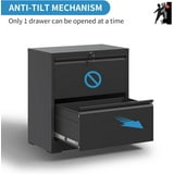 IKIMI 2 Drawer Lateral File Cabinet with Lock, 26.8" Wide Metal Filing Cabinets for Home Office ...