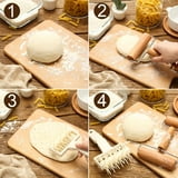 2 Pieces Pizza Plastic Dough Docker Wood Pastry Pizza Roller, Time ...