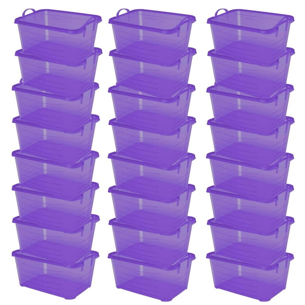 Life Story Purple Stackable Closet Storage Box Container, 55 Quart (24 ...