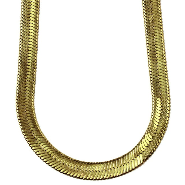 14K Gold Herringbone Chain Necklace 14mm x 30 inches - Walmart.com