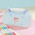 Dot and Star Rabbit Pattern Pencil Case, Hand-Held Large Capacity with ...