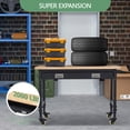 48*24 Inch 2000LB Adjustable Rolling Rubber Wood Workbench - Walmart.com