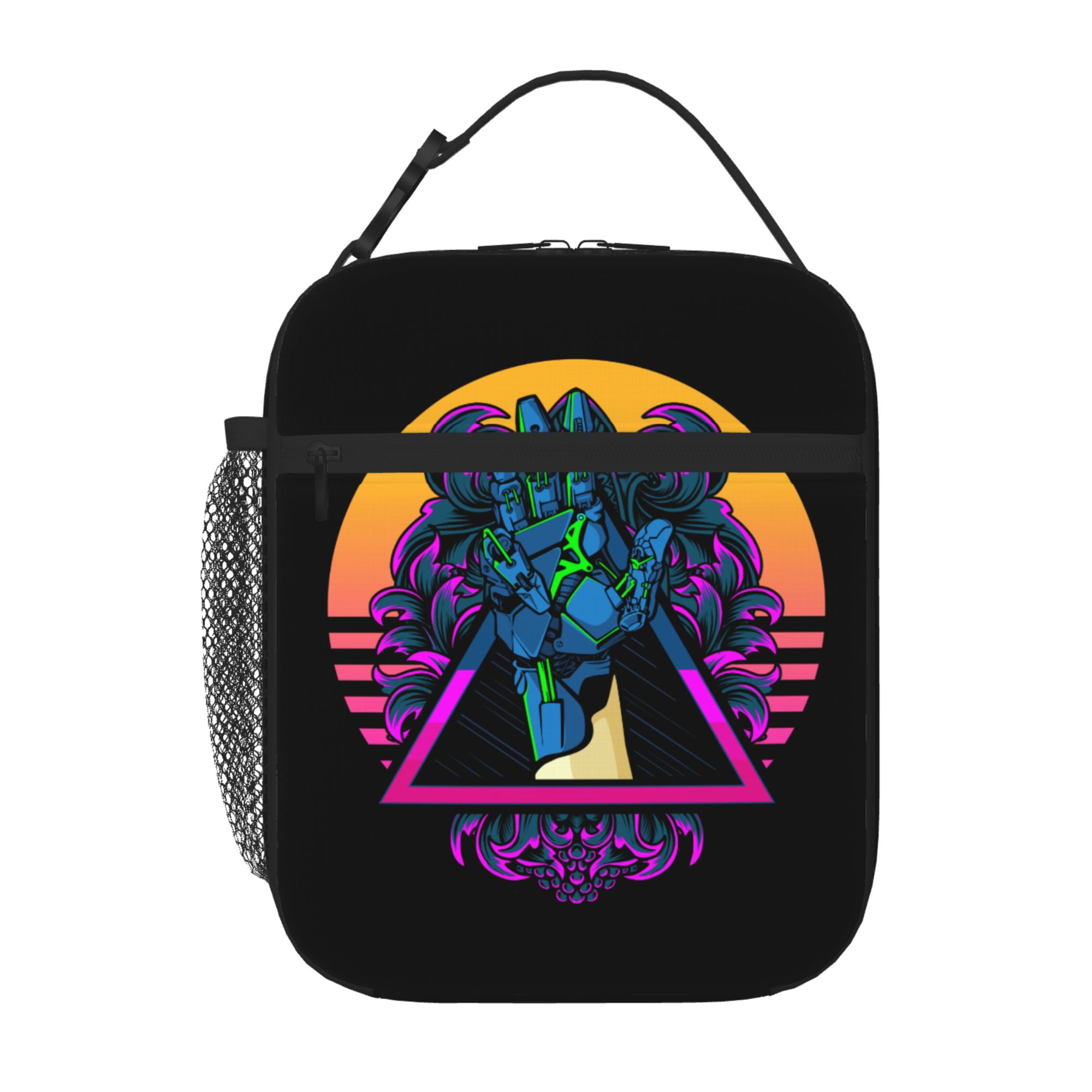 TEQUAN Portable Lunch Bag, Cyberpunk Futuristic Robot Pattern Reusable ...
