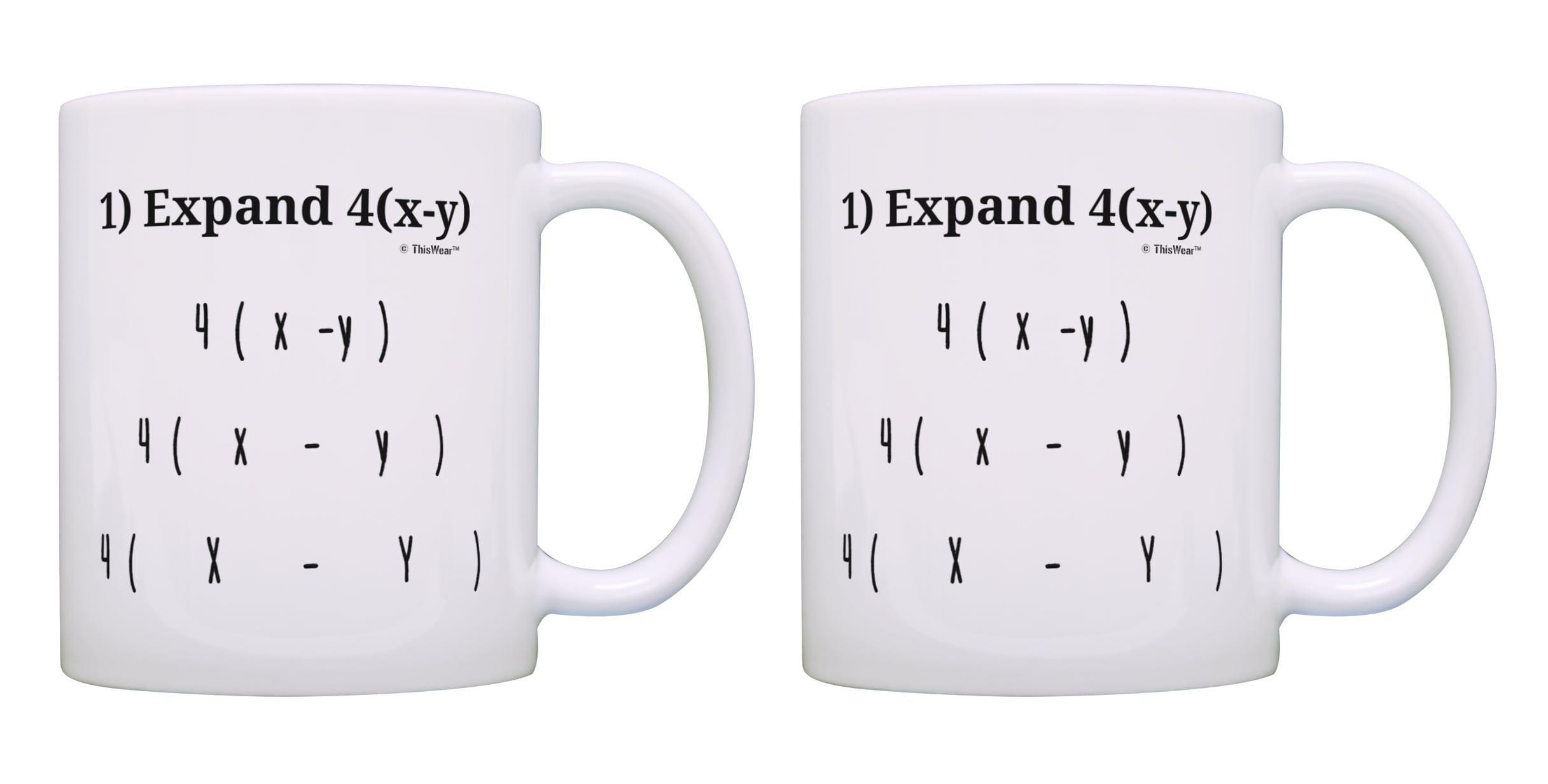 ThisWear Funny Math Mug Set Expand 4(x-y) Funny Math Themed Gifts for ...
