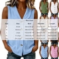 Noric Women's Sleeveless Button Down Blouse V Neck Solid Color Summer ...