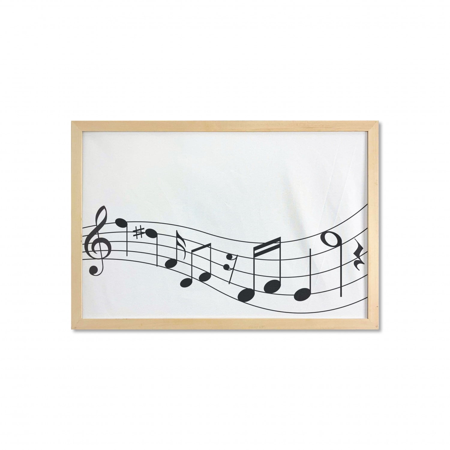 Music Note Wall Art with Frame, Educational Graphic Print of Notations ...