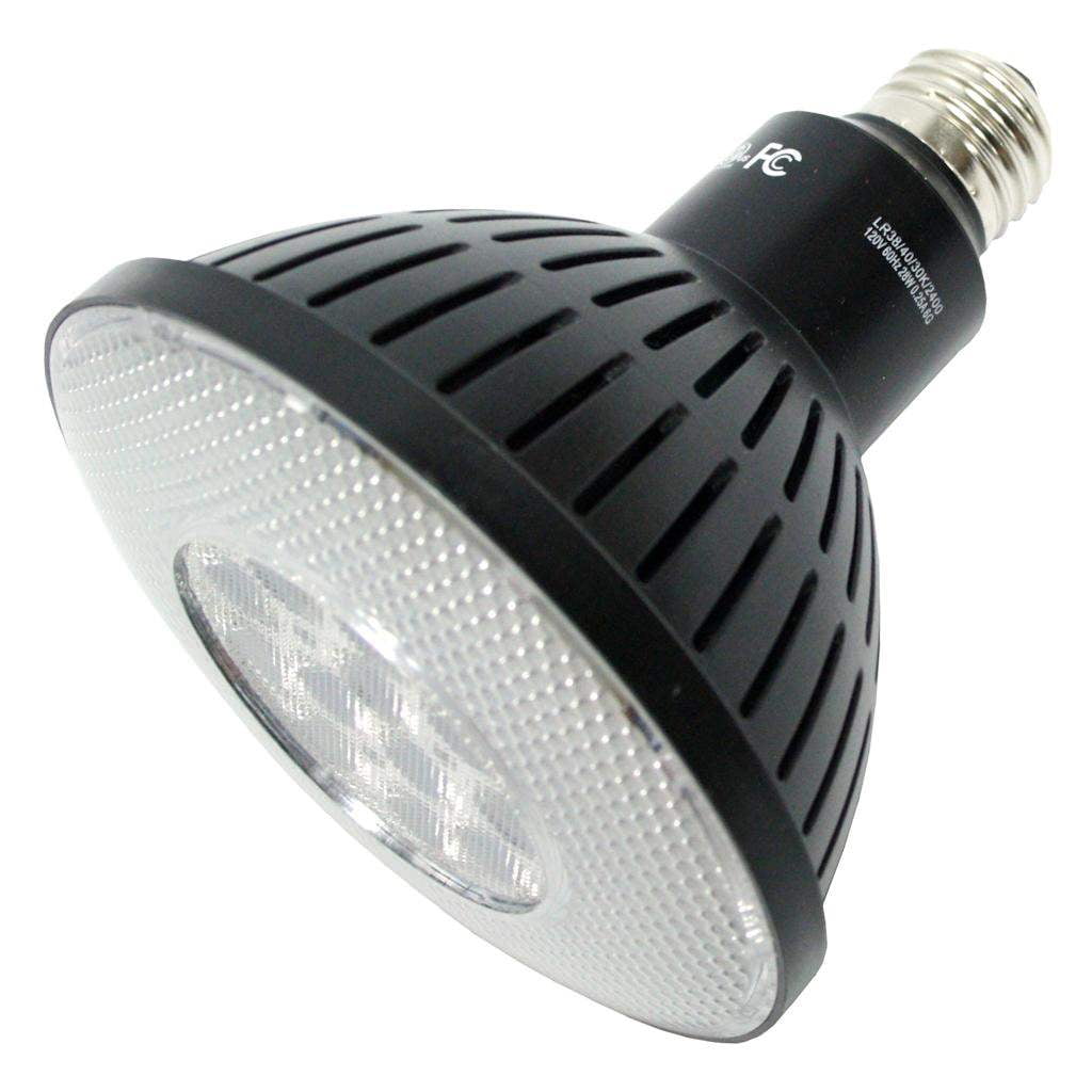 Solais 38301 - LR38/40/30K/2400/BK PAR38 Flood LED Light Bulb - Walmart.com
