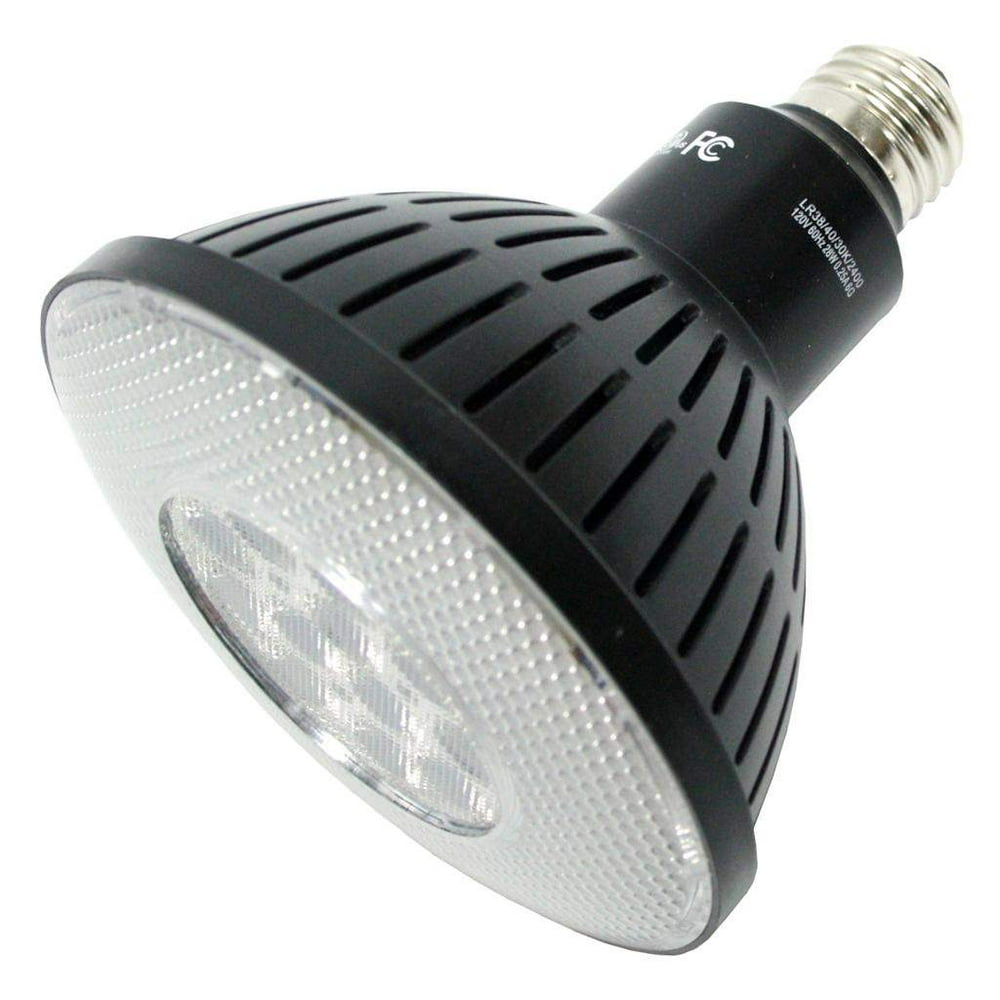 Solais 38301 - LR38/40/30K/2400/BK PAR38 Flood LED Light Bulb - Walmart ...