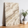Abstract Lines Canvas Wall Art for Living Room, Granite Brown Marble ...