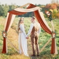 Coolmade 3 Panel Wedding Arch Draping 29.5" x18ft Pearl Fabric Drapes ...