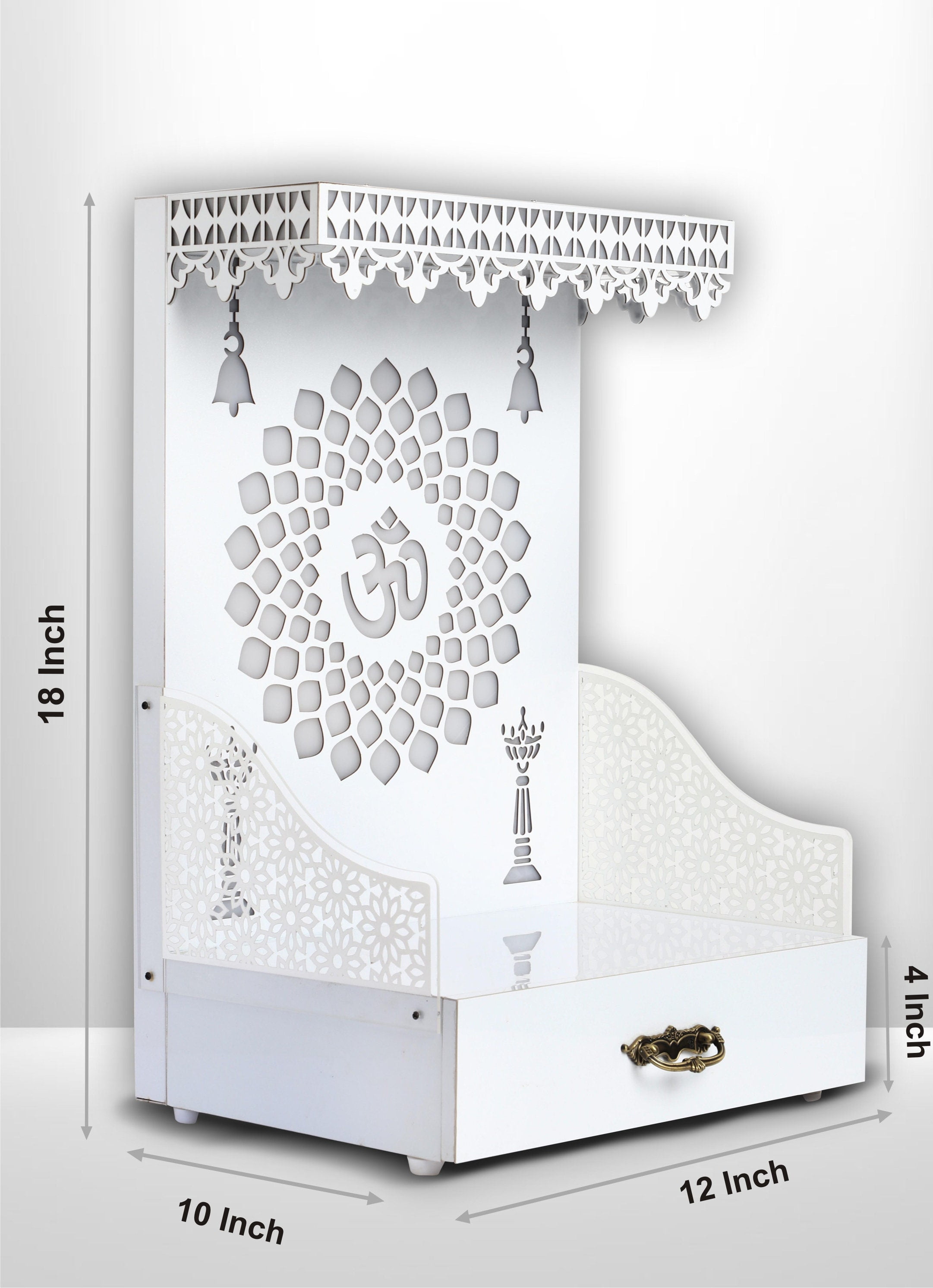 Customized Designer Wooden Temple with LED Light for Home and Office ...