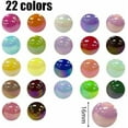 100PCS 16mm Beads for Pens Rainbow Round Chunky Bubblegum Focal Acrylic ...