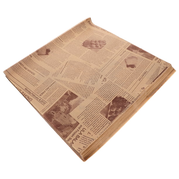 100 Sheets Food Wrapping Greaseproof Liners Sandwich Paper Newspaper ...