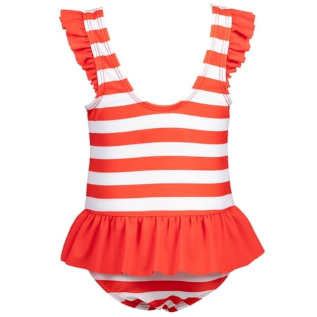 Sesame Street Elmo Toddler Girls One-Piece Bathing Suit Dress Red 4T ...