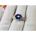 AFGEMSNJEWELLERY Blue Star Sapphire Ring 925 Sterling Silver Star ...