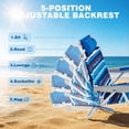 Extra Wide Low Beach Chair 5 Position Lay Flat 500 LBS Heavy Duty XL ...
