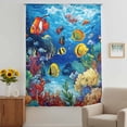Cartoon Fish Sheer Curtains 72 Inches Long, Blue Colorful Sea Ocean ...