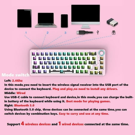 Justharion Hot Swap Keyboard Kit RGB TM680 for Mechanical Keyboards ...