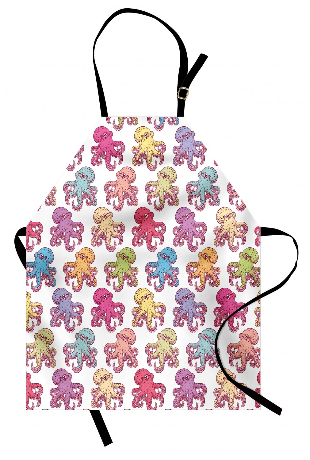 Octopus Apron, Hand Drawn Animal Pattern with Tentacles Ocean ...