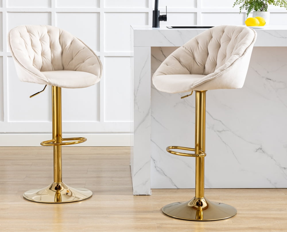 Bar Stools Set of 2, Adjustable Barstools, Counter Height Stools with ...