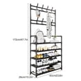 5-Tier Shoe Rack with 8 Hooks, All-in-One Entryway Organizer for Shoes ...