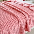 JoyMoreHome Flannel Throw Blanket, 3D Grid Solid Color Warm Blanket ...