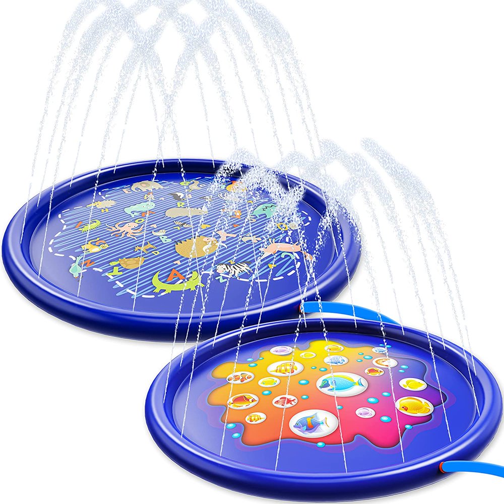 2 Sets Inflatable Splash Pad Water Sprinkler for Toddlers&Kids Water ...