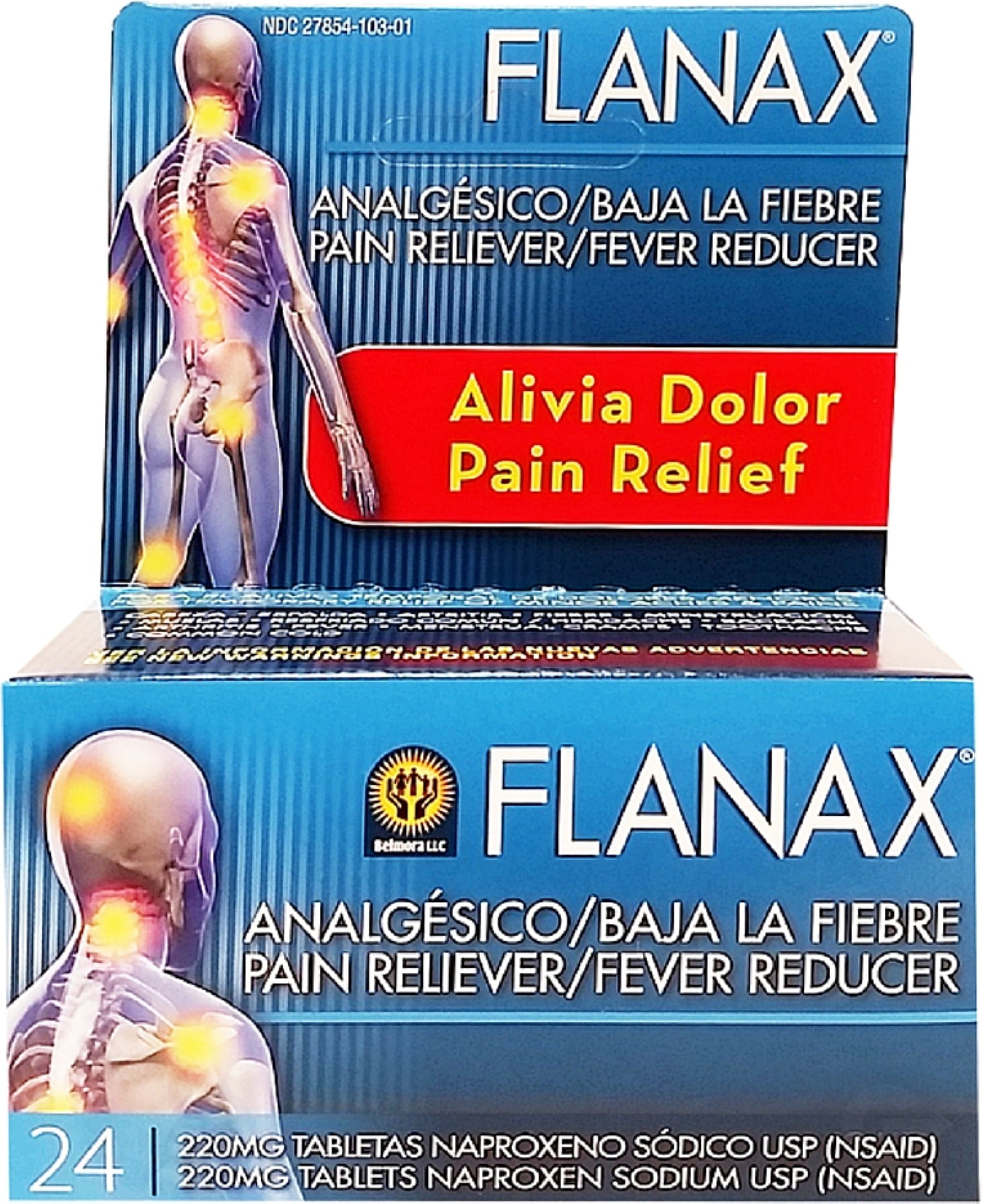 Flanax Pain Reliever/Fever Reducer Tablets, 220mg 24 ea (Pack of 4 ...