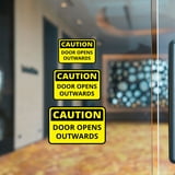 Classic Framed Plus Caution Door Opens Outwards Wall or Door Sign ...