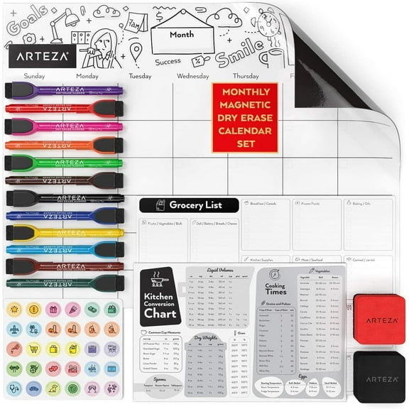 Dowling Magnets Large Dry-Erase Monthly and Yearly Magnetic Calendar ...